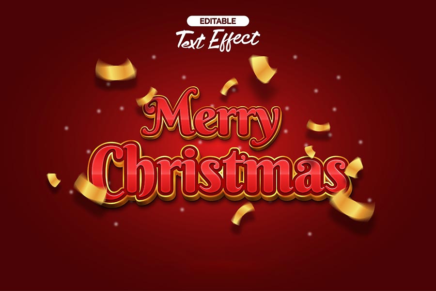 Instructions for Downloading 12+ Extremely Beautiful Merry Christmas Text Effects for Free